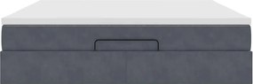 Osmanský rám postele s matrací tmavě šedá 180x200cm samet 3311202