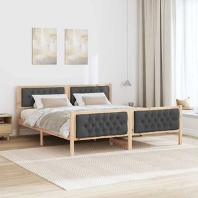 Rám postele s čelo Tmavě šedá 180 x 200 cm Masivní borové dřevo 3394274