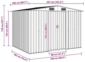 vidaXL Marketos Zahradní domek na nářadí hnědý 257 x 205 x 178 cm ocel