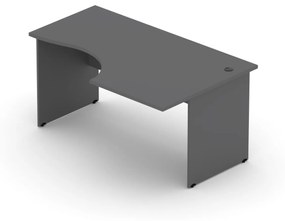 Kancelářský rohový stůl pravý Komfort, dřevěná podnož, 160x70/100x76 cm BKA20 11