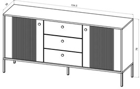 Komoda LUE béžová/černá