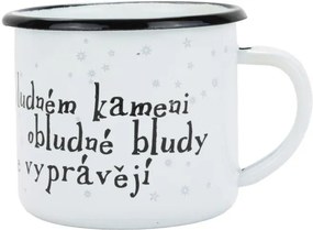 Belis smaltovaný hrnek 8 cm/0,35 l, bílý "kámen" v krabičce