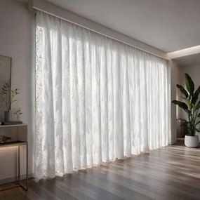 Voálová Luxusní vyšívaná záclona bílá Versailles White metráž Ervi 3634-11