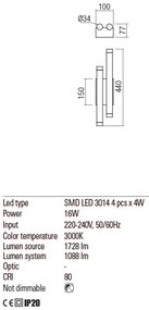 Redo Nástěnné LED svítidlo MADISON, š. 10 cm Barva: Měděná