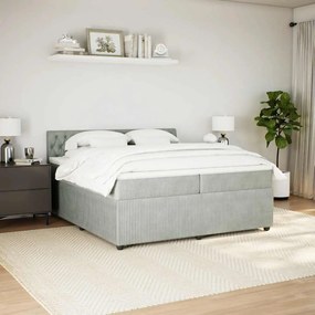 Box spring postel s matrací světle šedá 200x200 cm samet 3287836