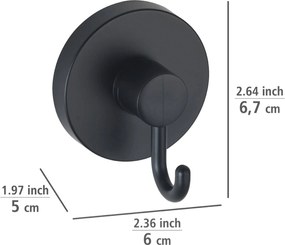 Sada koupelnových háčků, 2 ks, Vacuum-Loc, černé