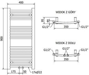 Mexen Ares, elektrické topné těleso 900 x 400 mm, 300 W, bílá, W102-0900-400-2300-20