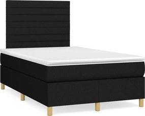 Box spring postel s matrací černá 120x200 cm textil 3142403