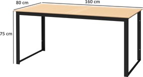 Zahradní stůl pro 6 osob 160 x 80 cm Balkonový stůl odolný proti povětrnostním vlivům s lamelovou deskou, venkovní bufetový stůl z teakového dřeva