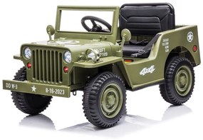 Dětský elektrický vojenský jeep willys SMALL 4x4 světle zelený