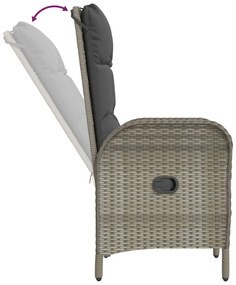 Zahradní židle 2 ks polyratan šedé - Default Title