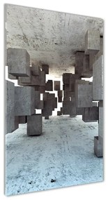 Wallmuralia Vertikální Fotoobraz na skle Krychle v betonu 50x100