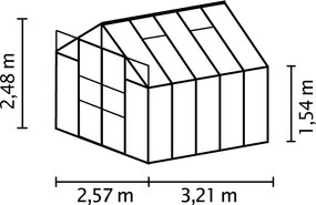 LANIT PLAST, s.r.o. skleník VITAVIA URANUS 8300 PC 6 mm stříbrný  LG186