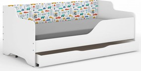 Wooden Toys Dětská postel LILU 160x80 AUTÍČKA