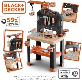 SMOBY Pracovní dílna Black+Decker s jeřábem / 85 dílů příslušenství /
