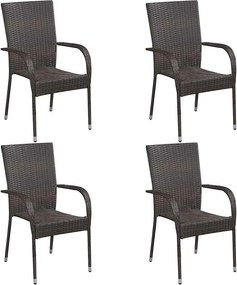 5dílný zahradní jídelní set hnědý 3068749