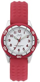Červené odolné dětské chlapecké vodotěsné hodinky JVD J7185.2 - 10ATM