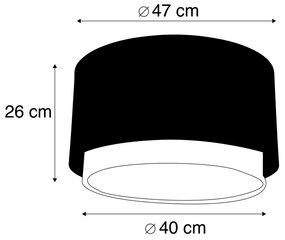 Látkový stínidlo černý 40/47/26 se zlatým vnitřkem