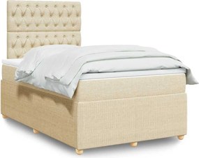 Box spring postel s matrací krémová 120x200 cm textil 3292035