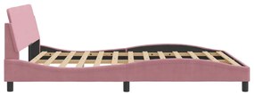 Rám postele s čelem růžový 160x200 cm samet - Default Title