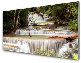 akrylový obraz Vodopád Les Příroda 140x70 cm