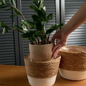 Tutumi Tutumi, sada přírodních košů Boho 2ks YT21B-34, bílá-hnědá, HOM-02809