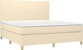 Box spring postel s matrací krémová 180x200 cm textil 3142198