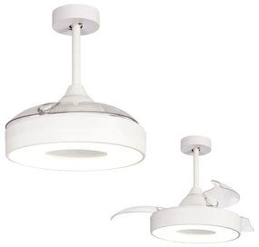 Mantra 8219 Coin Mini, rozvinovací ventilátor se svítidlem a dálk. ovladačem, LED 45W 2700-5000K, bílá, průměr 43/90cm