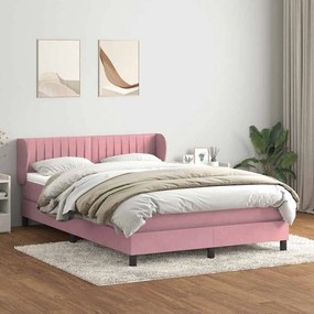 Box spring postel s matrací růžová 160x210 cm samet 3317702