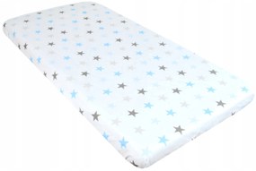 BBL Dětské prostěradlo do postele bavlna - 120 x 60 cm, Modrá hvězdička