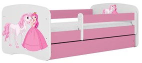 Kocot kids Dětská postel Babydreams princezna a poník růžová, varianta 70x140, se šuplíky, bez matrace