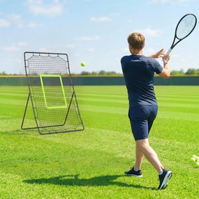 HOMCOM Baseball Rebounder PitchBack odrazová stěna s dopadovou zónou pro baseball a fotbal, přenosná, kovová, černá, 123 x 174 cm | Aosom.de