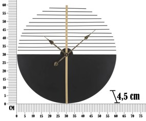 Nástěnné hodiny Mauro Ferretti Stick, 60x4,5 cm, černá/zlatá