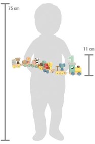 small foot Dřevěný narozeninový vláček se zvířátky
