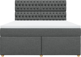 Box spring postel s matrací tmavě šedá 180x200 cm textil 3291367