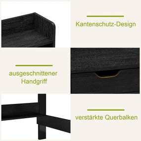Costway Stůl se zásuvkami Malý s nástavcem – 95 × 56 × 109,5 cm, černý