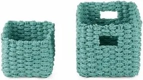 Compactor Lisou Set pletených košíků 2 dílný - zelená AQUA