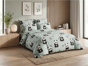 Povlečení z mikrovlákna PANDA RELAX mentolové Rozměr povlečení: 70 x 90 cm | 140 x 220 cm