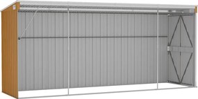 Nástěnný zahradní domek hnědý 118 x 382 x 178 cm pozinkovaná ocel 316232