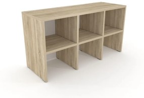 Levný regál na boty - otevřený botník typu mřížka Dub RJK světlý