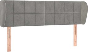 Čelo postele typu ušák světle šedé 147x23x78/88 cm samet 3117192