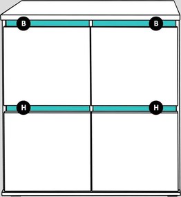 Dřevona - Elitte Komoda REA AMY 17 OŘECH ROCKPILE