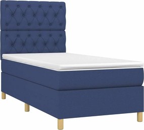 Box spring postel s matrací a LED modrá 80 x 200 cm textil 3135635