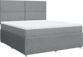 Box spring postel s matrací světle šedá 180 x 200 cm textil 3292128