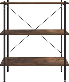 Policový regál se 3 policemi černý a přírodní 80 x 40 x 92 cm 336341