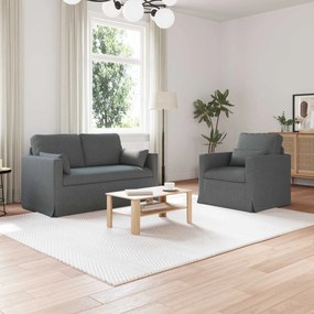 Set pohovek 2 ks Tmavě šedá textil 3407494