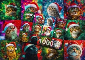 ENJOY Puzzle Vánoční kočky / 1000 dílků / od 14 let