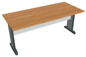 Stůl jednací rovný 180 cm - Hobis Cross CJ 1800 Dekor stolové desky: olše, Dekor lamino podnože: šedá, Barva nohou: černá