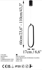 Černé LED závěsné svítidlo Can – Opviq lights