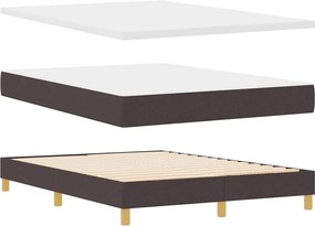 Postel s boxspringem s čelo Tmavě hnědá 140 x 200 cm textil 3338926